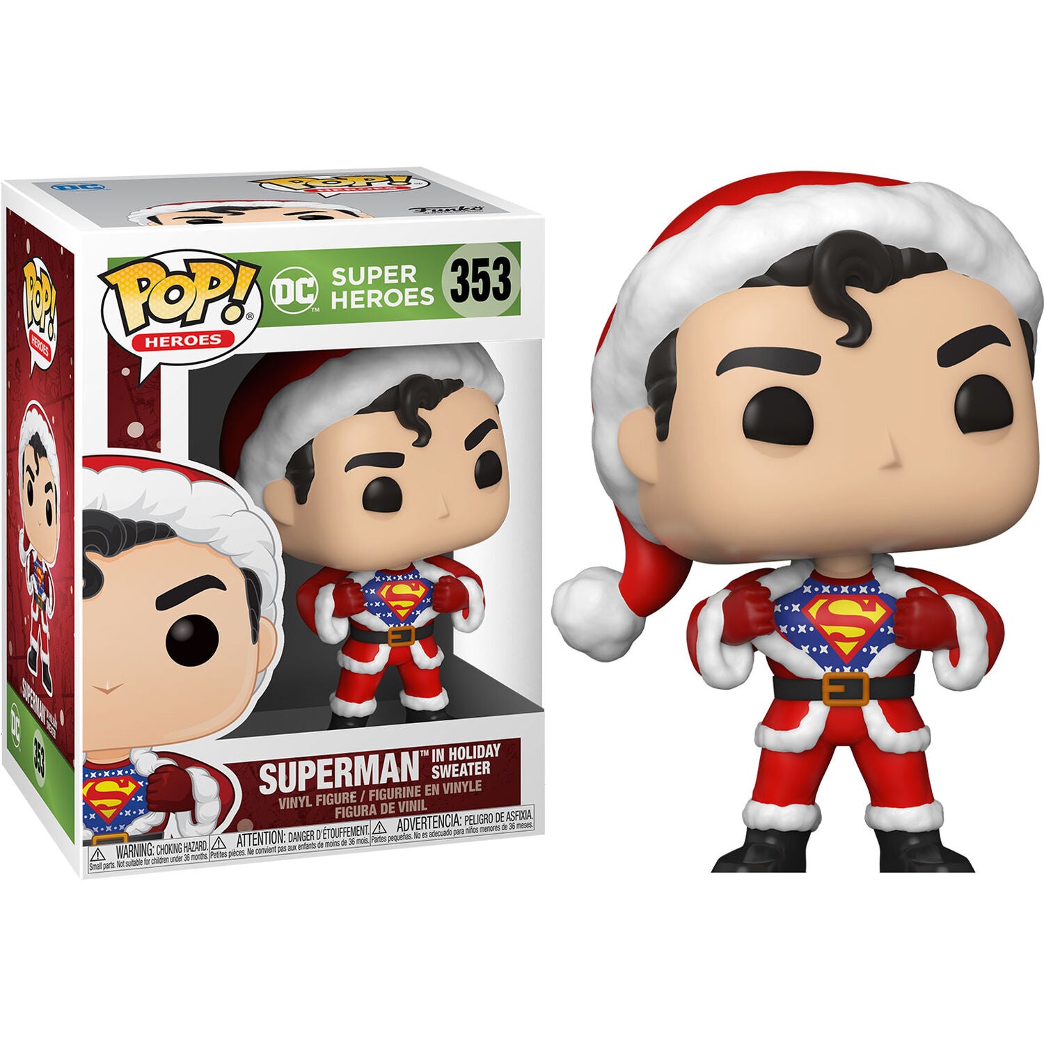 Superman Christmas Jumper POP | DC Funko Holiday Vinyl Figures UK